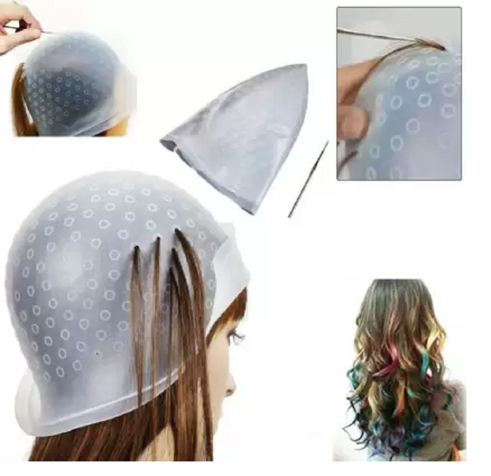 Reusable Hair Colouring, Highlighting Bleaching Cap with Hook – Faith ...